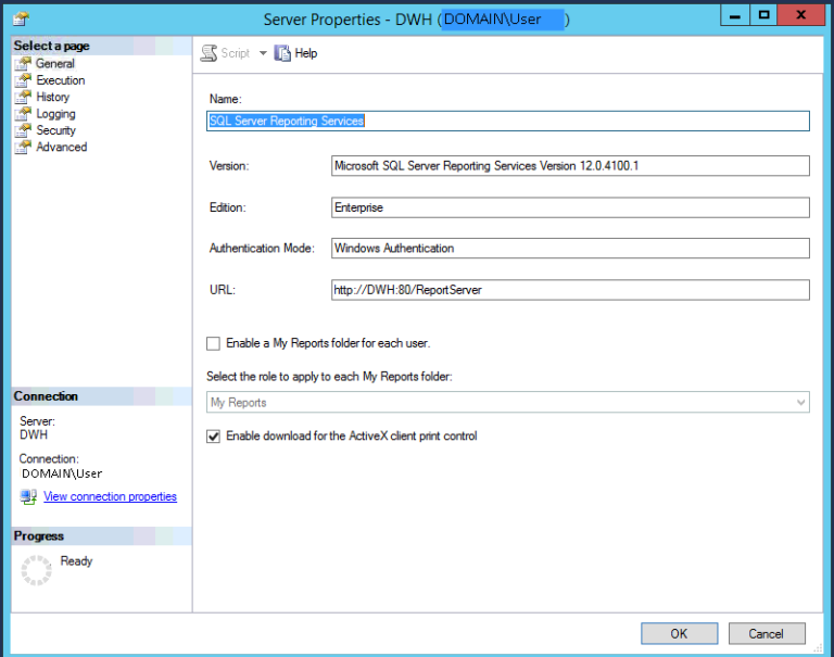 SSRS execution log expiration settings – Reporting Services